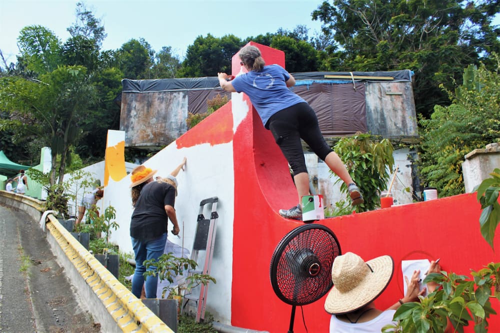 Artists Adorn Crown Mountain with Colorful Chakra Mural | St. John Source